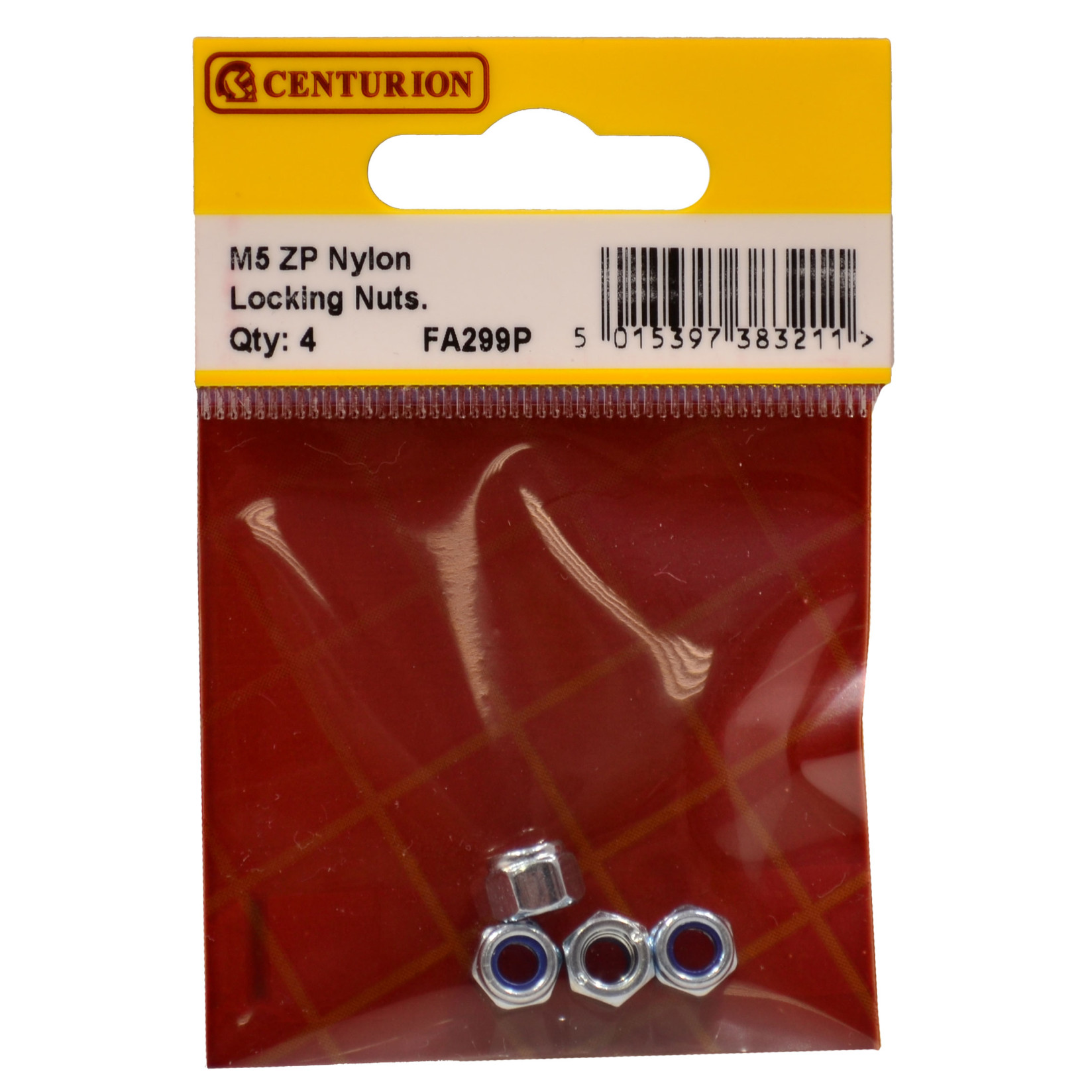 Centurion - M5 ZP Nylon Locking Nuts (Pack of 4) FA299P