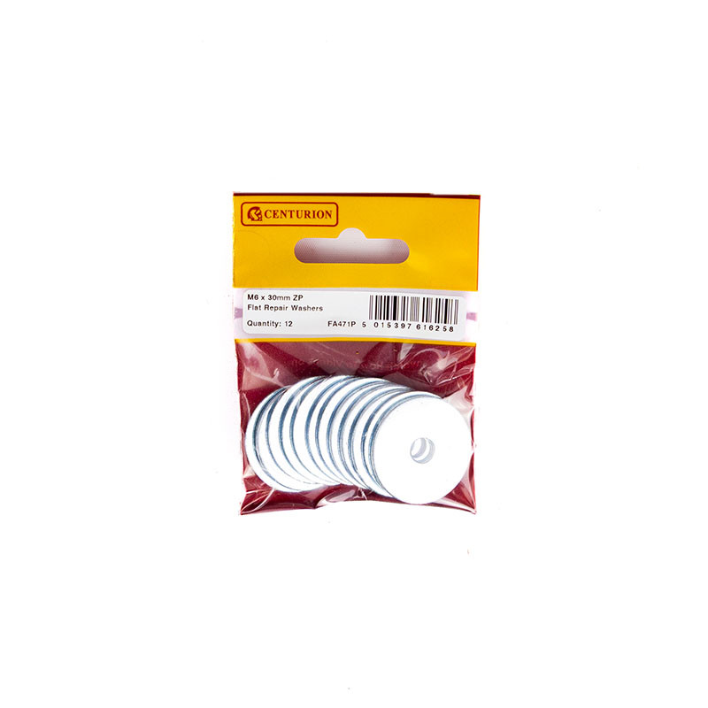Centurion - M6 x 30mm ZP Flat Repair Washers (Packs of 12) FA471P