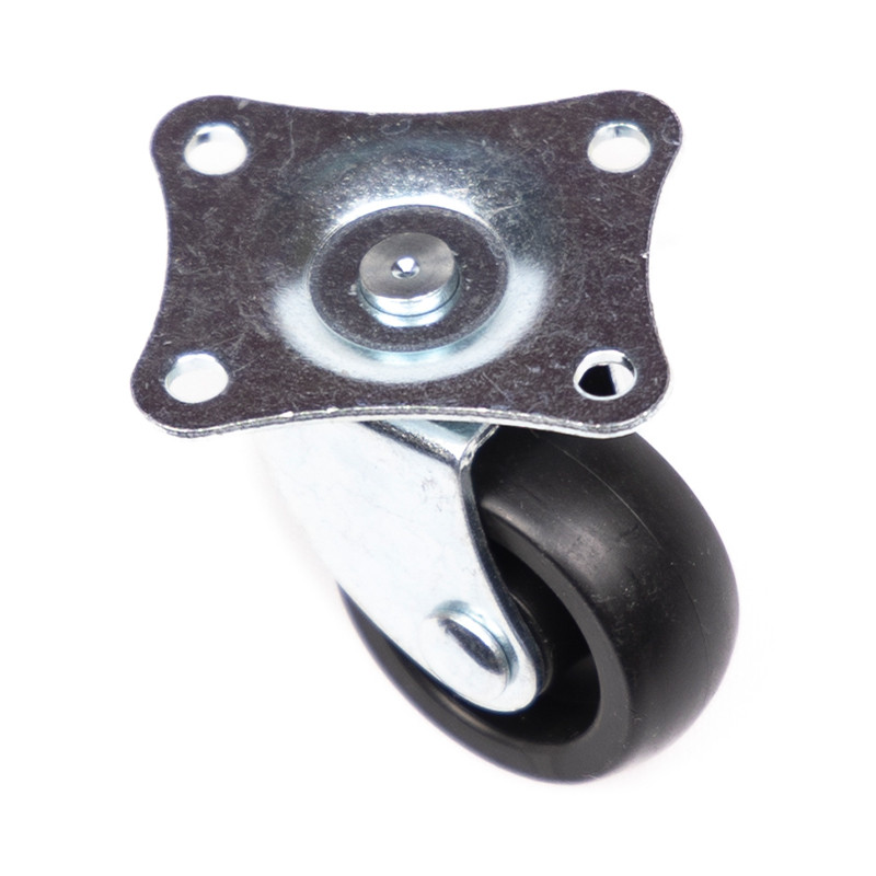 Centurion - Single Wheel Castors - Plate Fix, 31mm, Silver/Black