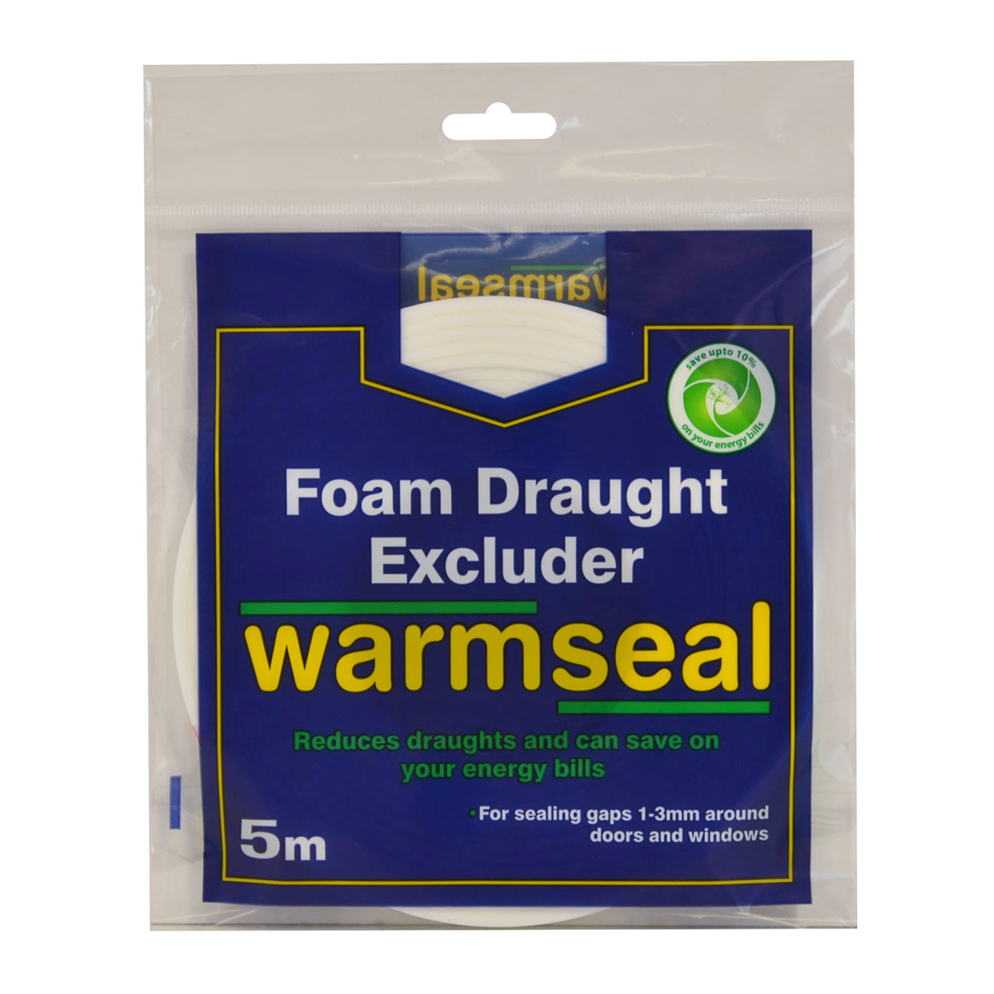 Centurion - Warmseal PVC Foam Draught Excluder, White, 5m