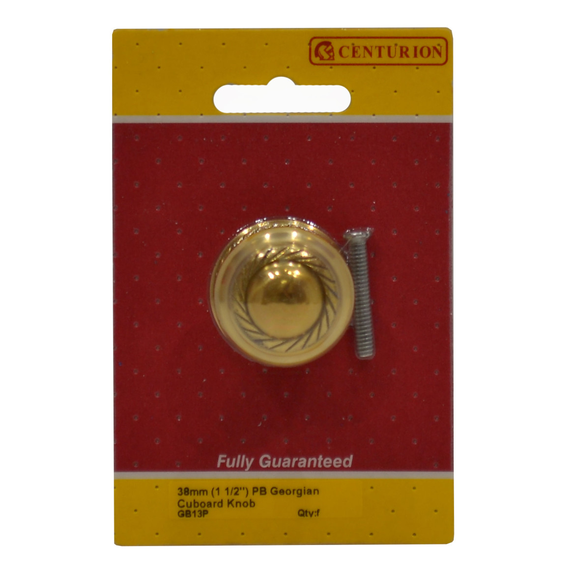 Centurion - Georgian Cupboard Knobs, Polished Brass, 38mm Dia.