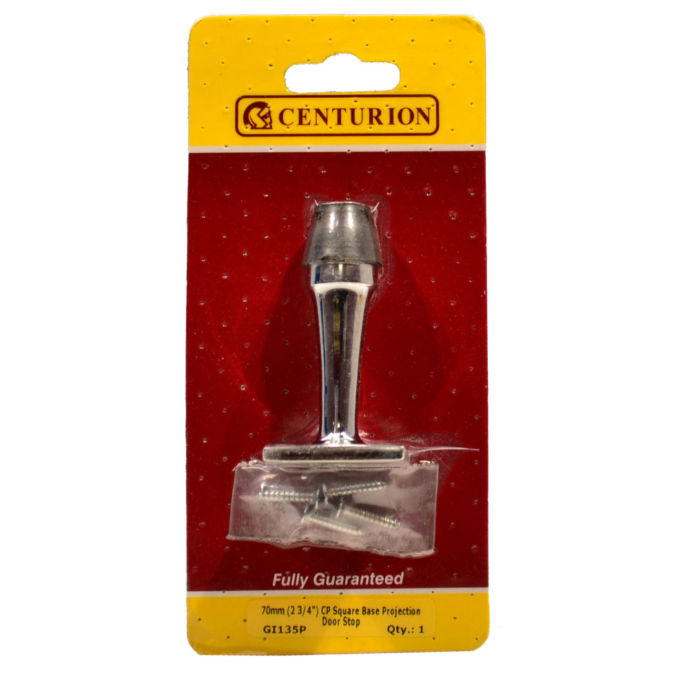 Centurion - 70mm (2 3/4") CP Square Base Projection Door Stop GI135P