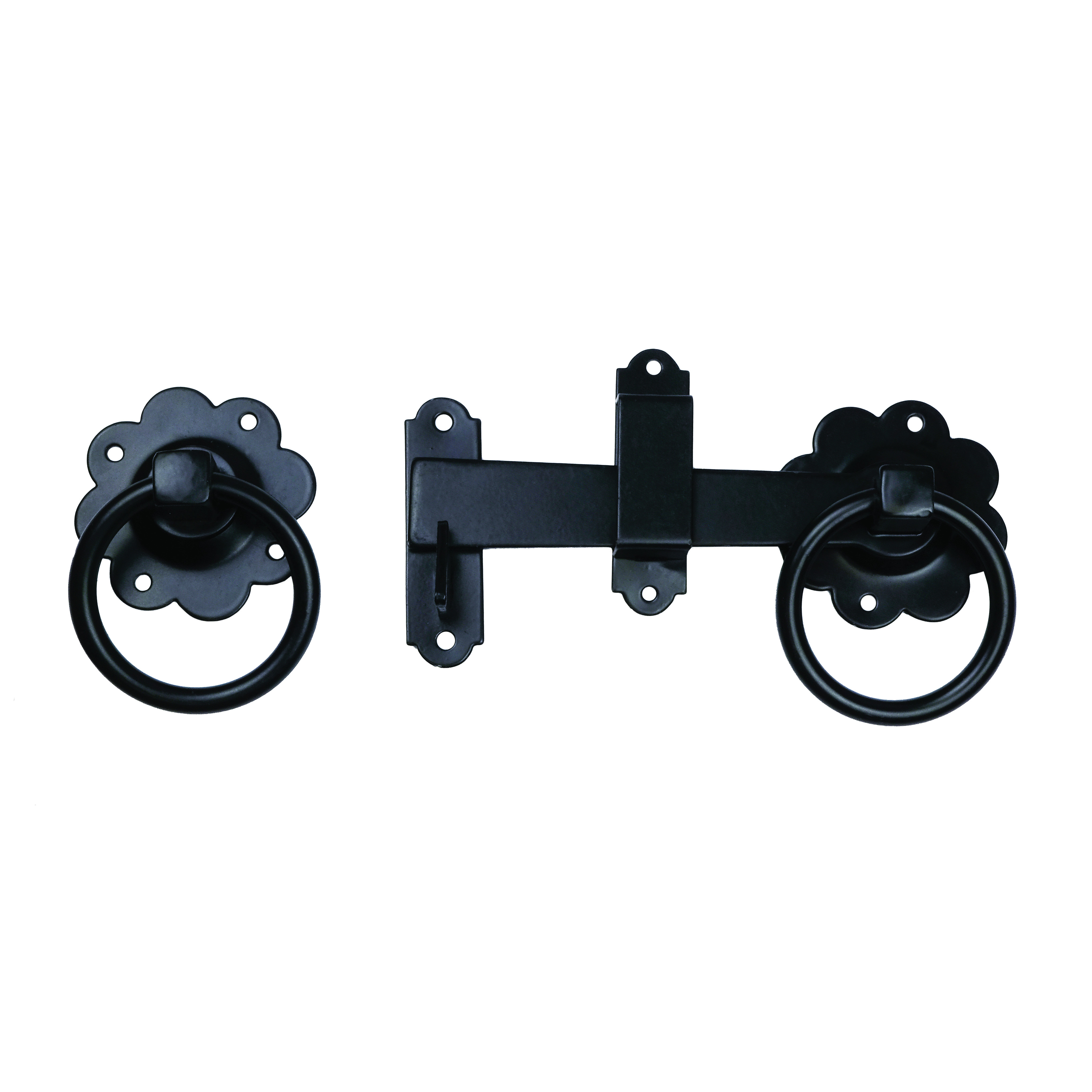 Centurion - Plain Ring Gate Latch, Epoxy Black, 150mm