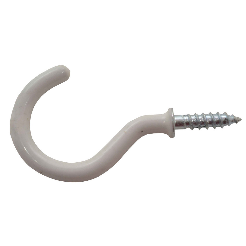 Centurion - Shouldered Cup Hooks, 38mm, White PVC