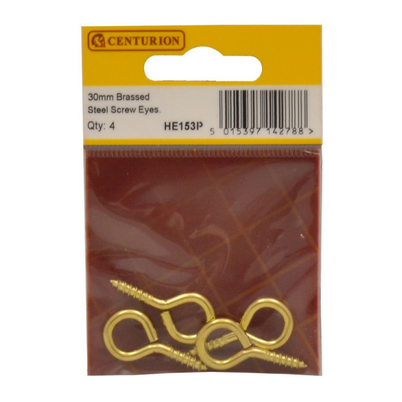 Centurion - 30 x 6mm EB Steel Screw Eyes (Pack of 4) HE153P