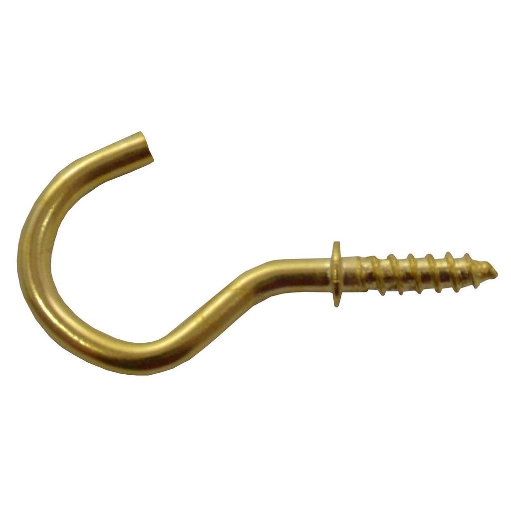 Centurion - Shouldered Cup Hooks, 25mm, Brassed, HE27P