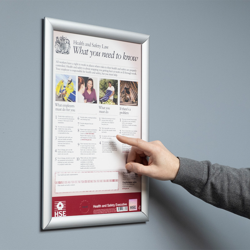 Centurion - Health & Safety Law Poster With Snap Frame, Silver, 297mm x ...