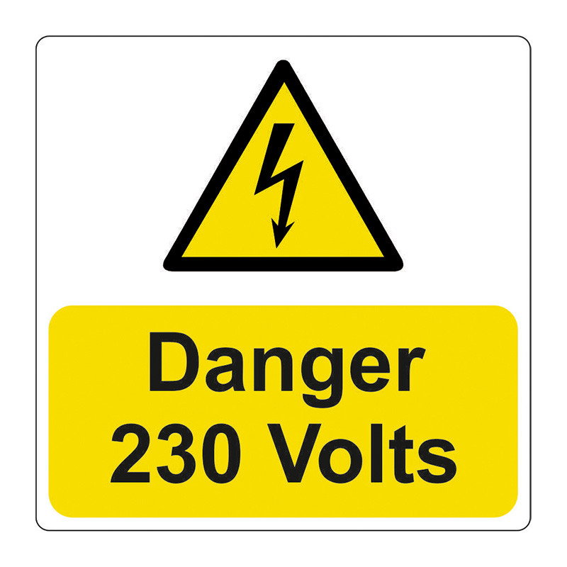 Centurion - 'Danger 230 Volts' Labels, Self-Adhesive Vinyl, (75mm x ...