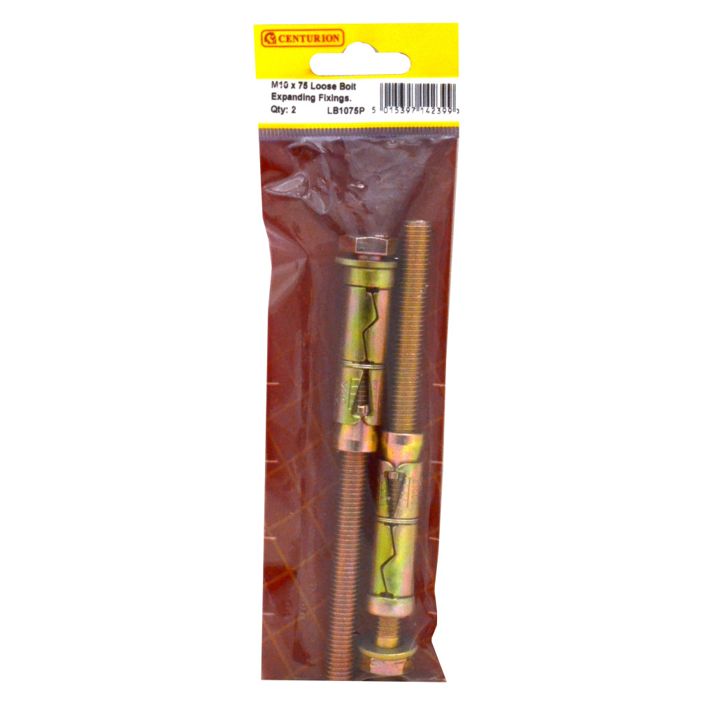 Centurion - M10 x 75mm Expanding Loose Bolt (Pack of 2) LB1075P