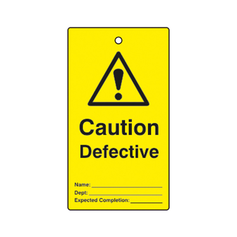 Centurion - 'Caution Defective' Lockout Tag (Single Sided, 10 Pack)