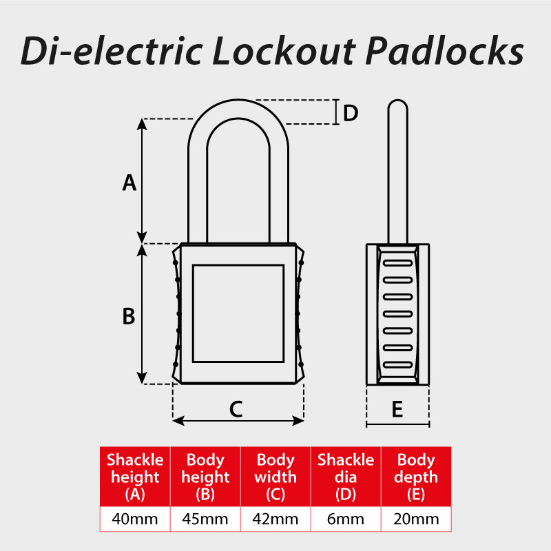 Centurion - Safety Lockout Padlocks, Nylon Shackle, Yellow (each)