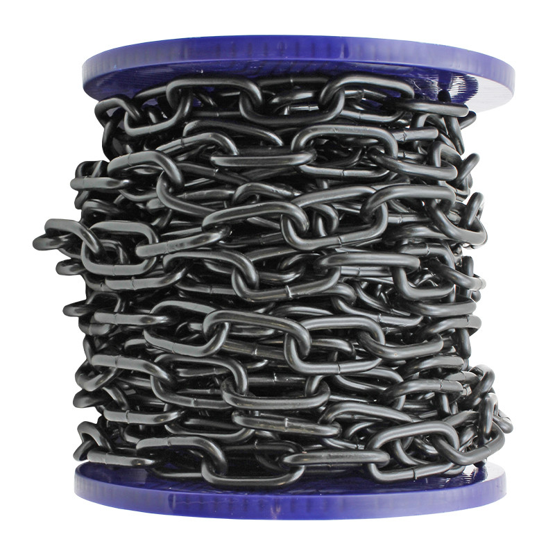 Centurion - Steel Welded Straight Link Chain, Black, 6mm x 33mm x 15m