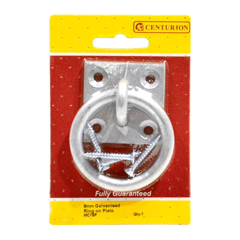 Centurion - Steel Ring On Plate, Galvanised, 8mm x 50mm MC78P