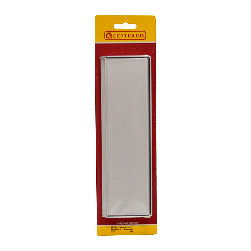 Centurion - Facefix Letter Plate, Polished Anodised Aluminium, 250mm x 75mm