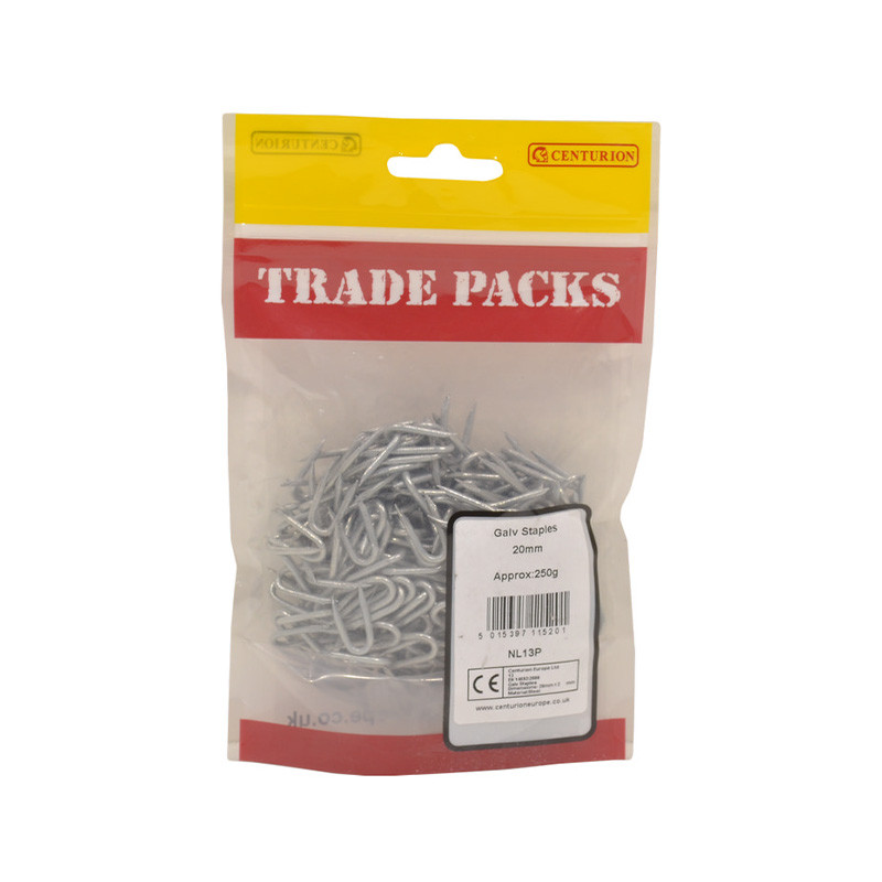Centurion - Staples - Galvanised - 20mm (250g), NL13P