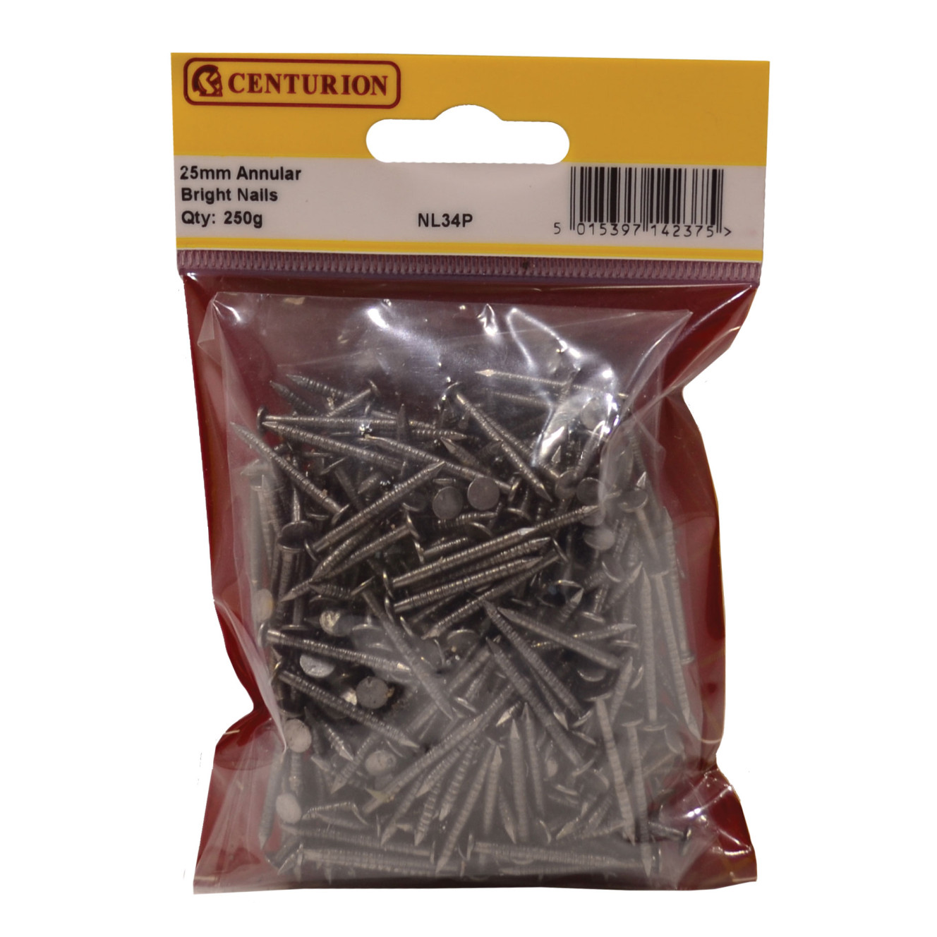 Centurion - Annular Ring Nails, 25mm x 2mm, Bright Zinc Plated