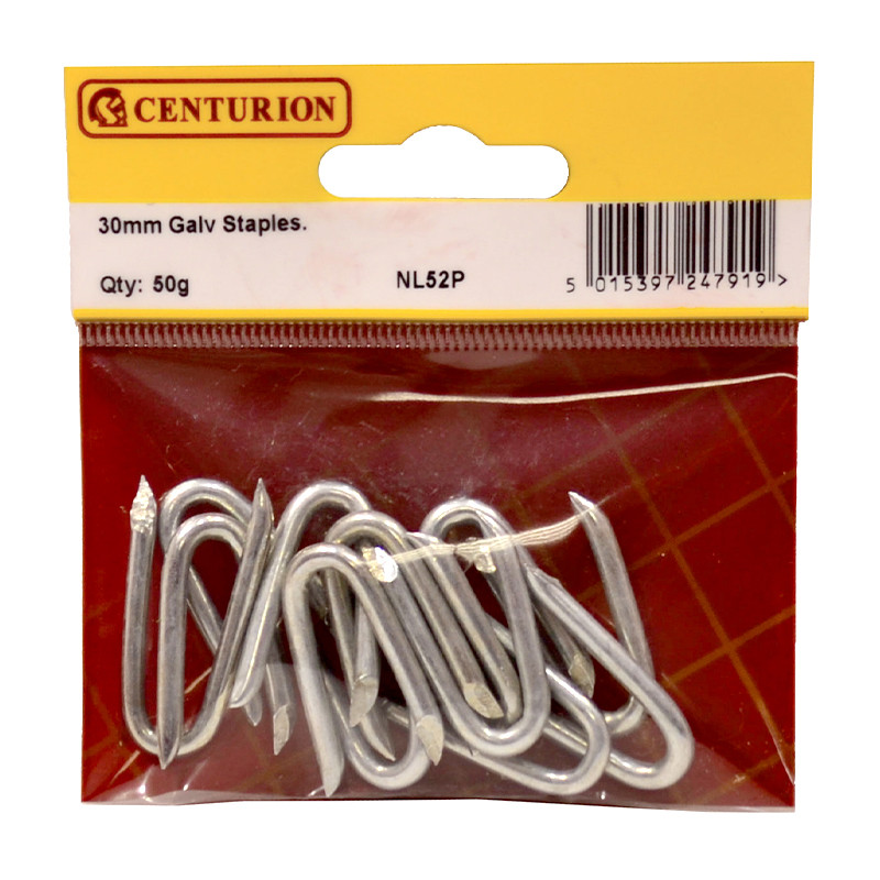 Centurion - Netting Staples, 30mm, Galvanised