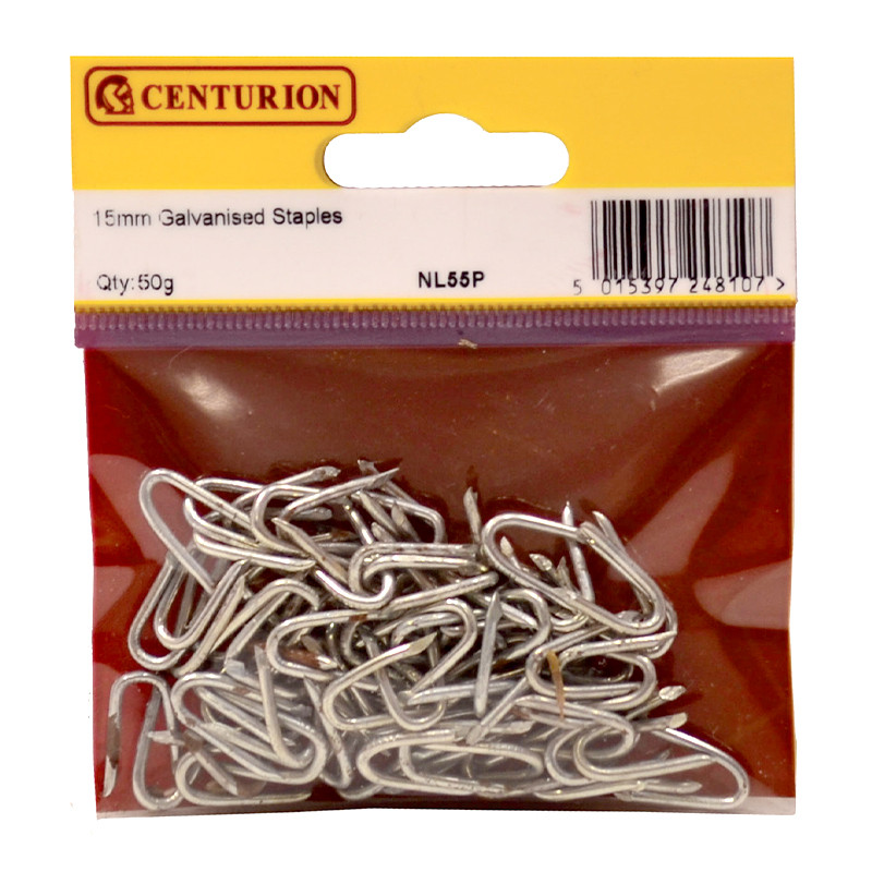 Centurion - Netting Staples, 15mm, Galvanised
