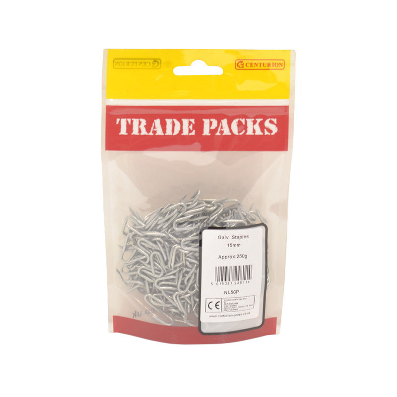Centurion - Staples - Galvanised - 15mm (250g), NL56P