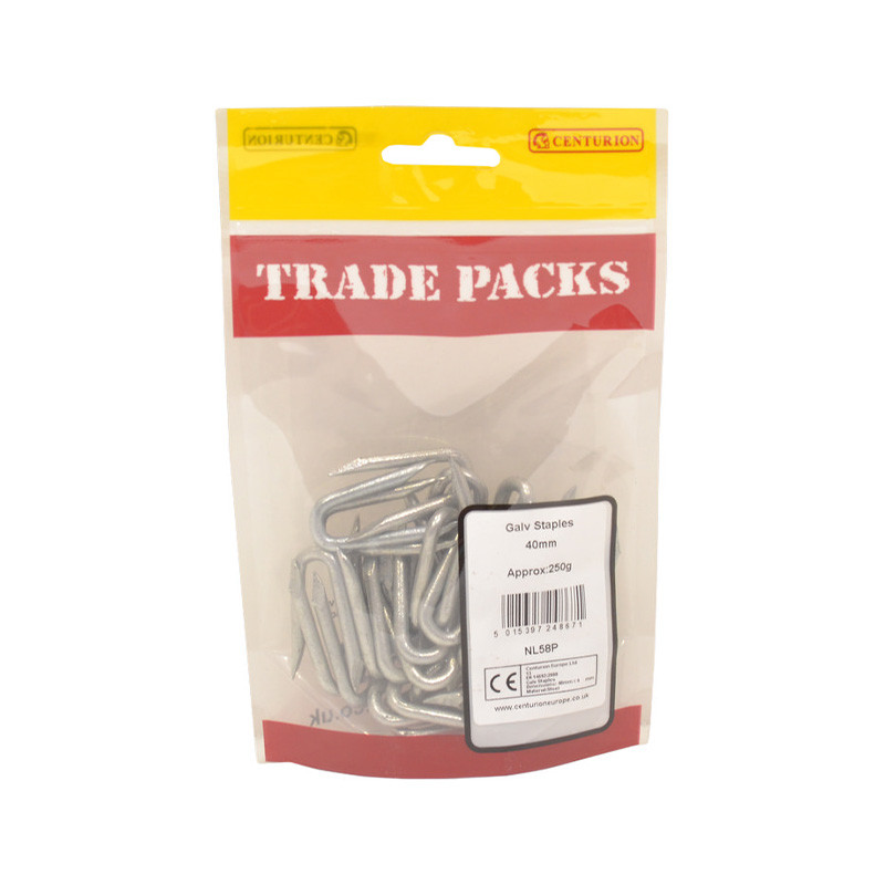 Centurion - Staples - Galvanised - 40mm (250g), NL58P