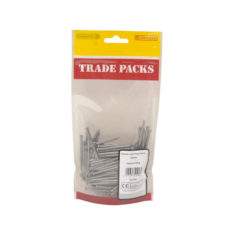 Centurion - Round Lost Head Nails - Steel - 50mm (500g), NL75P