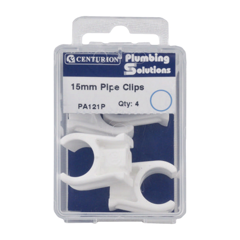 Centurion - Plastic Snap Fix Pipe Clips, 15mm