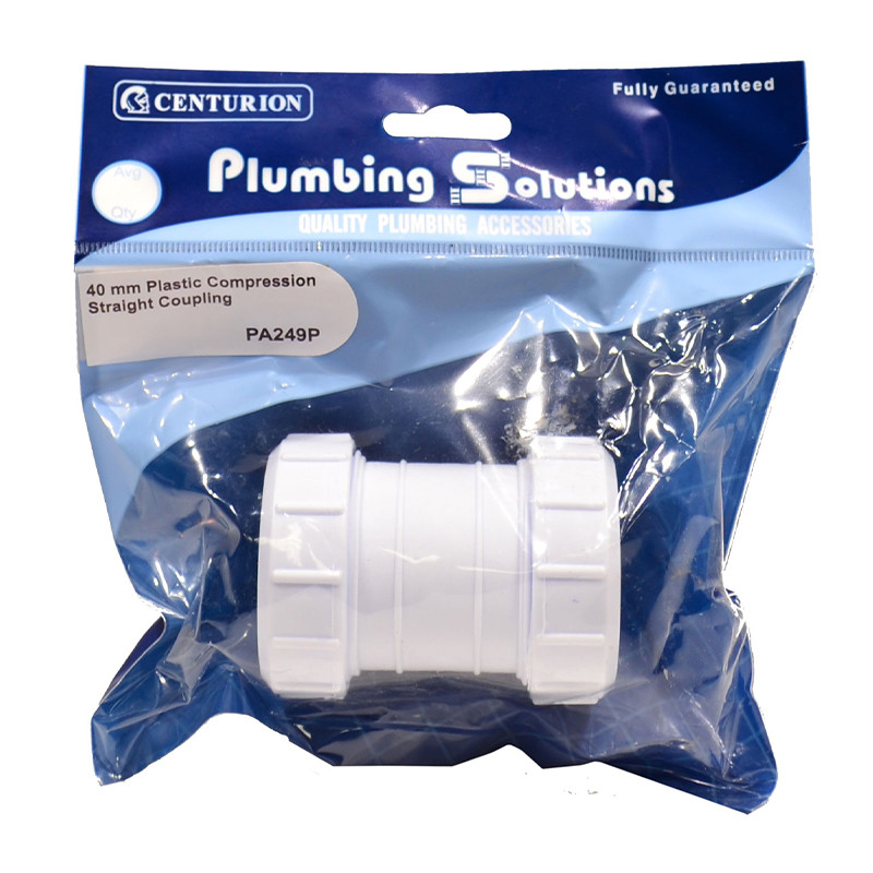 Centurion - Plastic Compression Straight Coupling, 40mm