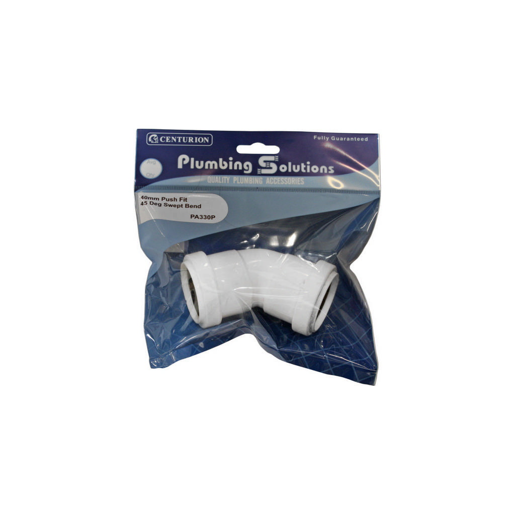 Centurion - Push Fit 45 ?Swept Bend, 40mm