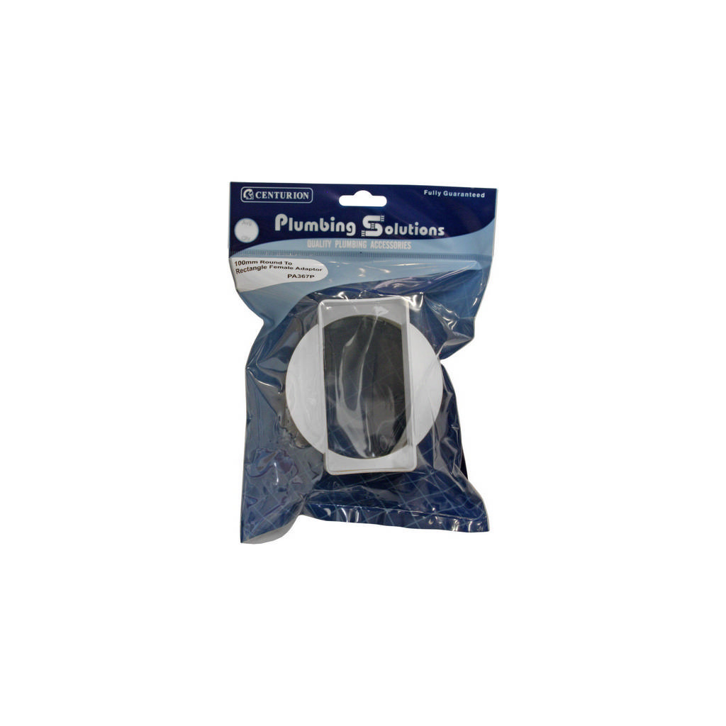 Centurion - Flat Channel to 100mm Round Connector, 100mm Female