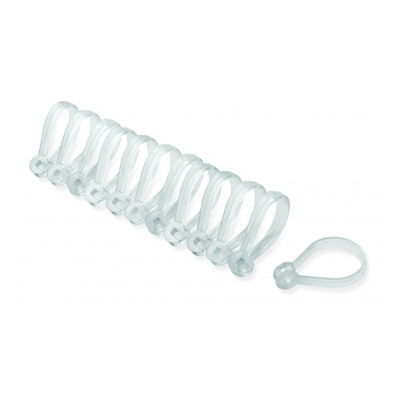 Centurion - Clear Plastic Shower Curtain Rings, 12 pack
