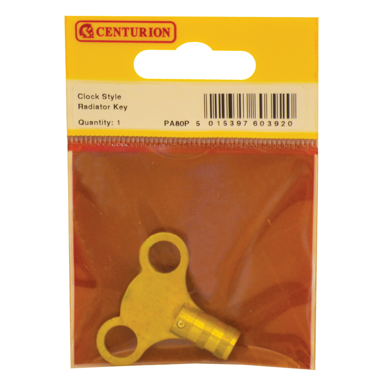 Centurion - Radiator Key Clock Style, 40mm x 35mm, Brass