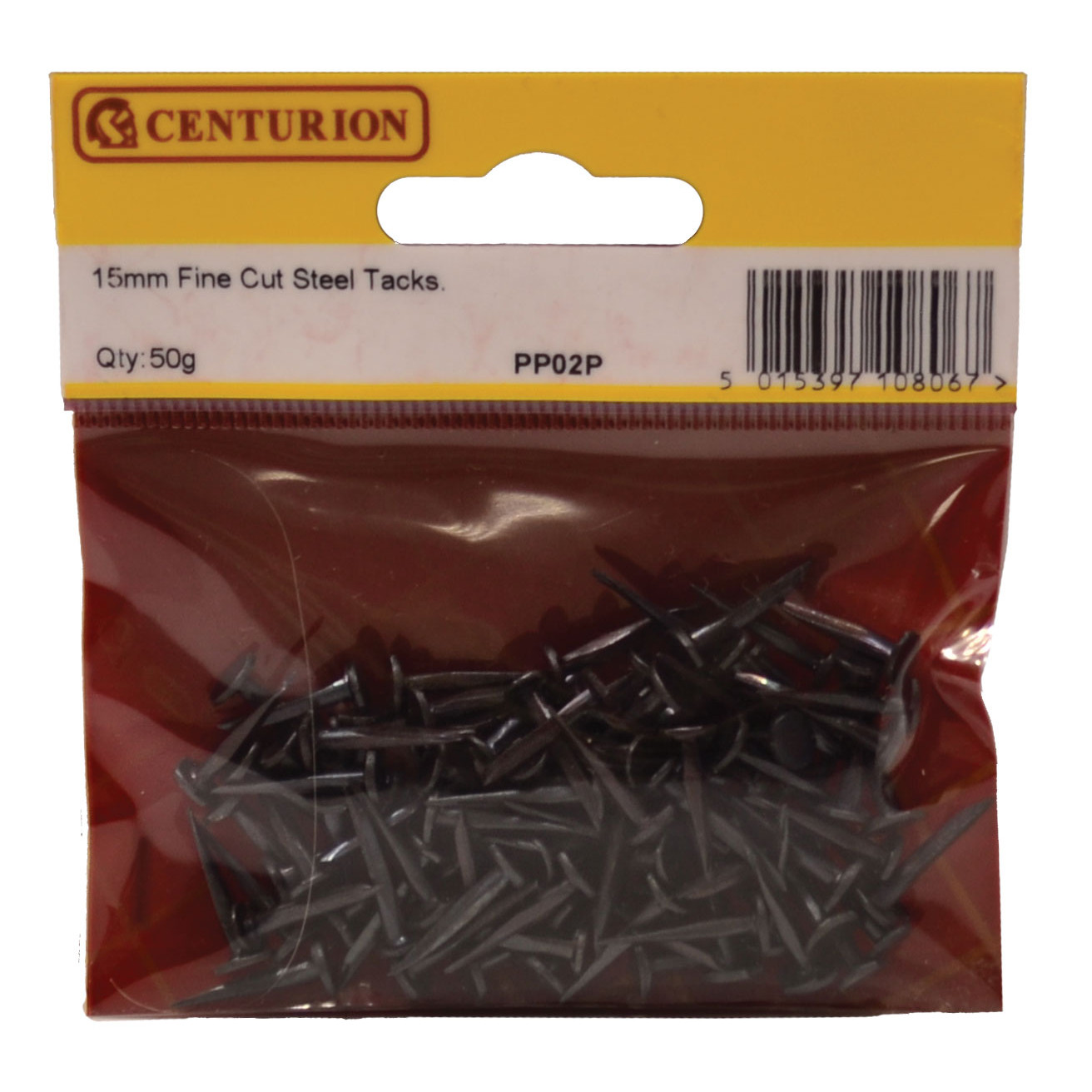 Centurion - Fine Cut Steel Tacks, 15mm, Black