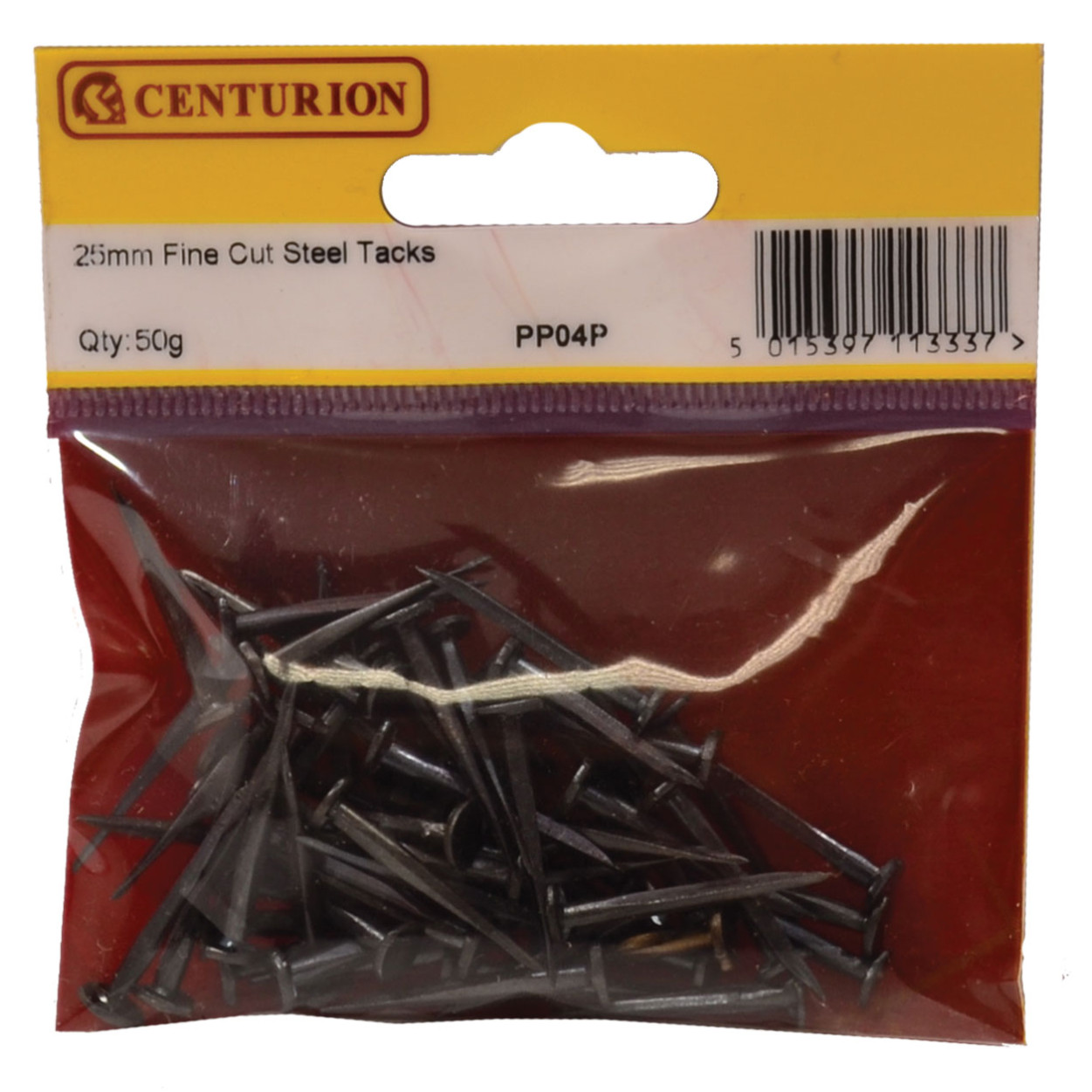Centurion - Fine Cut Steel Tacks, 25mm, Black