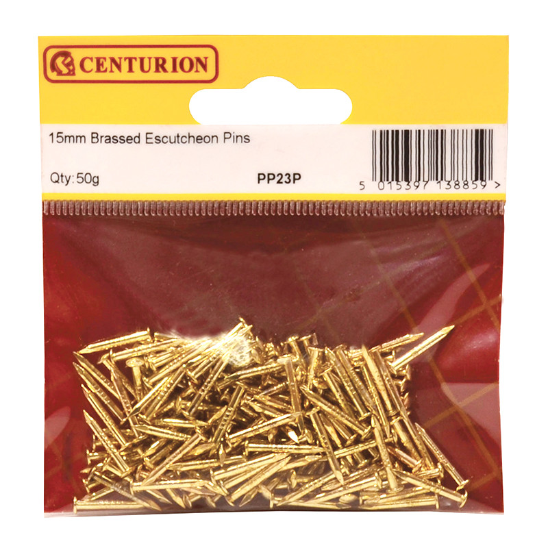 Centurion - Escutcheon Pins, 15mm, Brassed