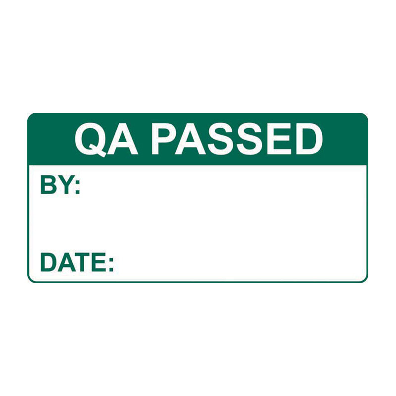 Centurion - 'QA Passed' Labels, Self-Adhesive Vinyl, (50mm x 25mm ...