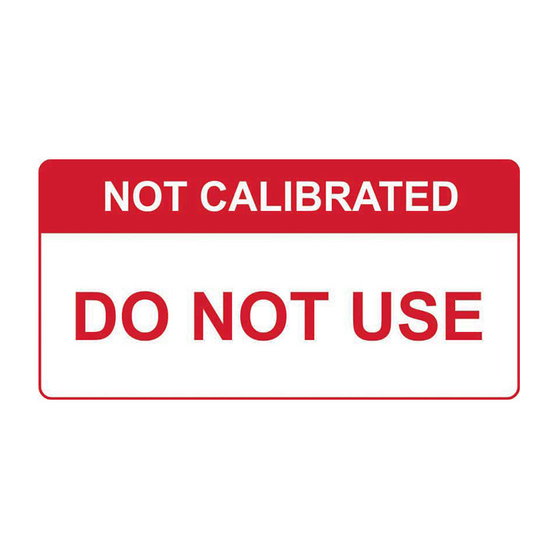 Centurion - 'Not Calibrated Do Not Use' Labels, Self-Adhesive Vinyl ...