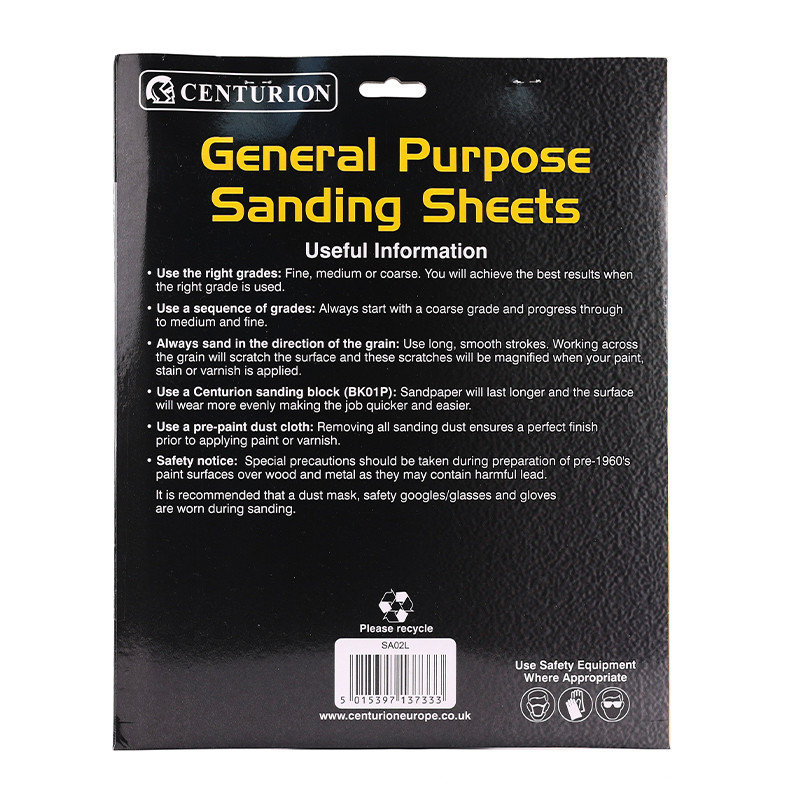 Centurion - Abrasives Sandpaper Sheets, Medium 1/120 Grit