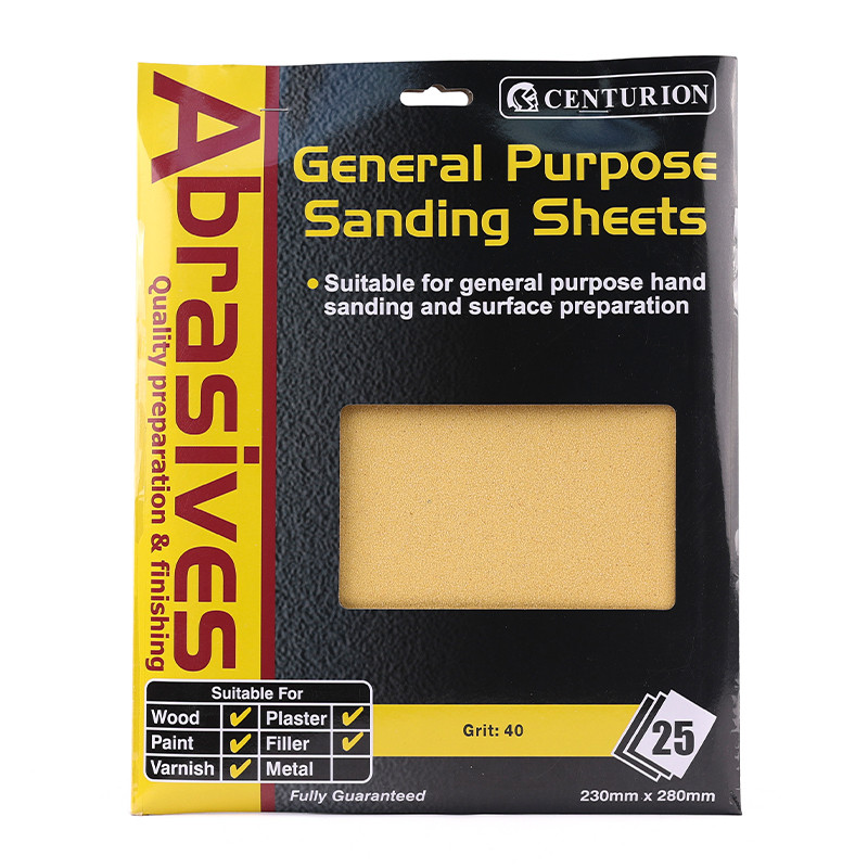Centurion - Abrasives Sandpaper Sheets, Extra Coarse 2½ / 40 Grit