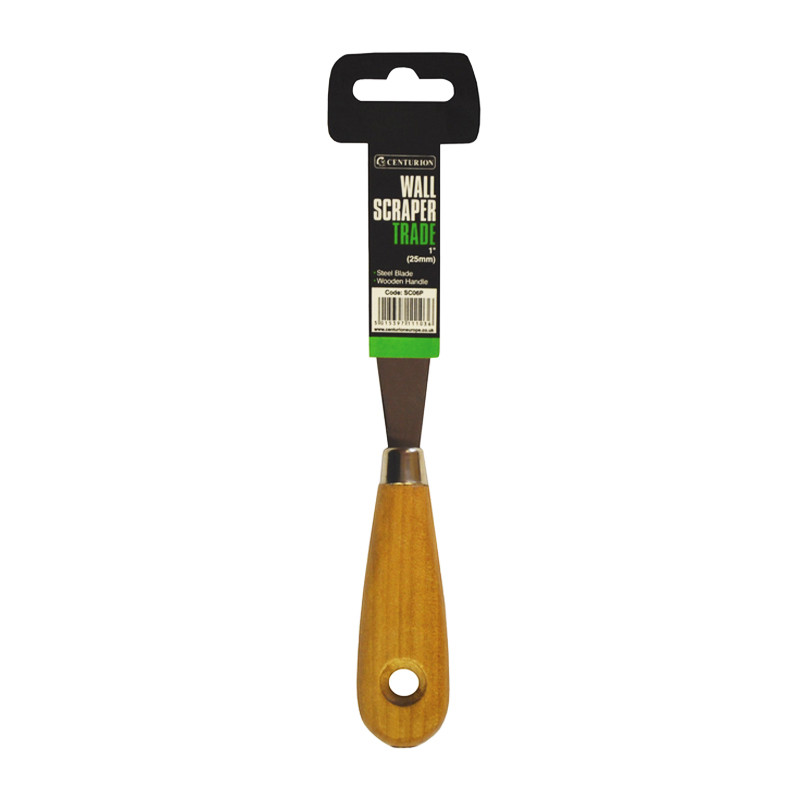 Centurion - Trade Wallpaper Scraper with Wooden Handle, 25mm / 1"