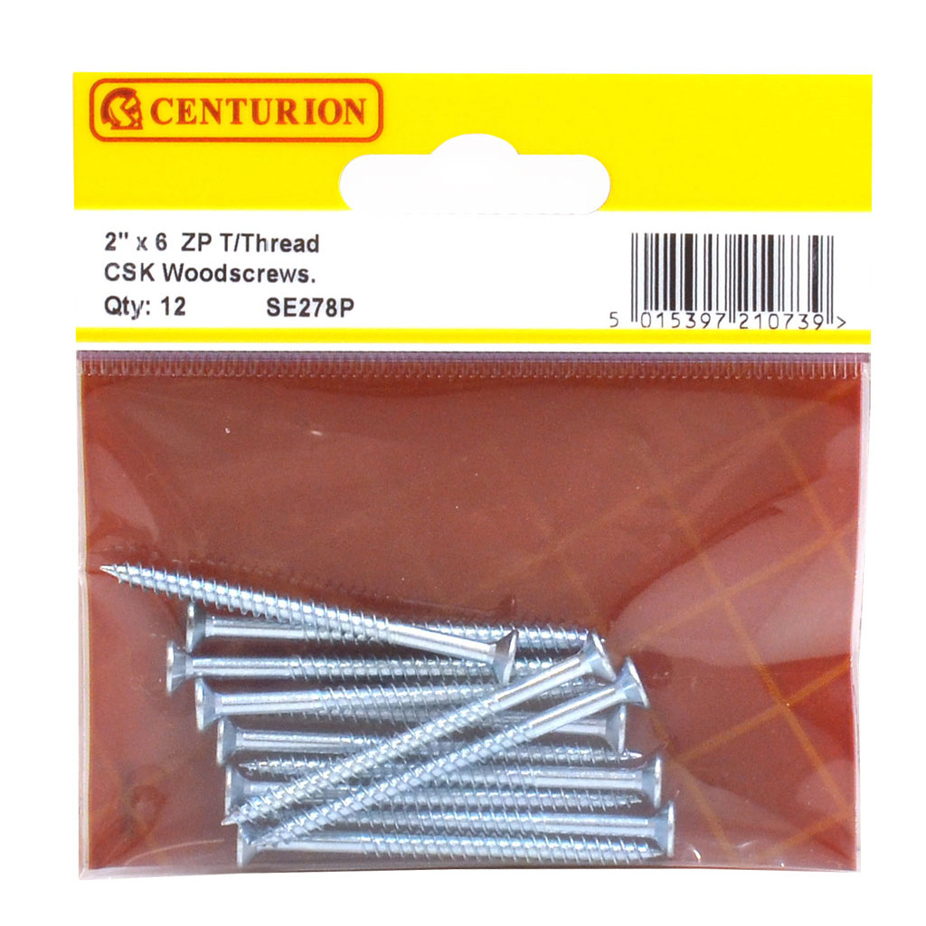Centurion - General Purpose Pozi Twin Thread Countersunk Screws, 2" x 6 ...