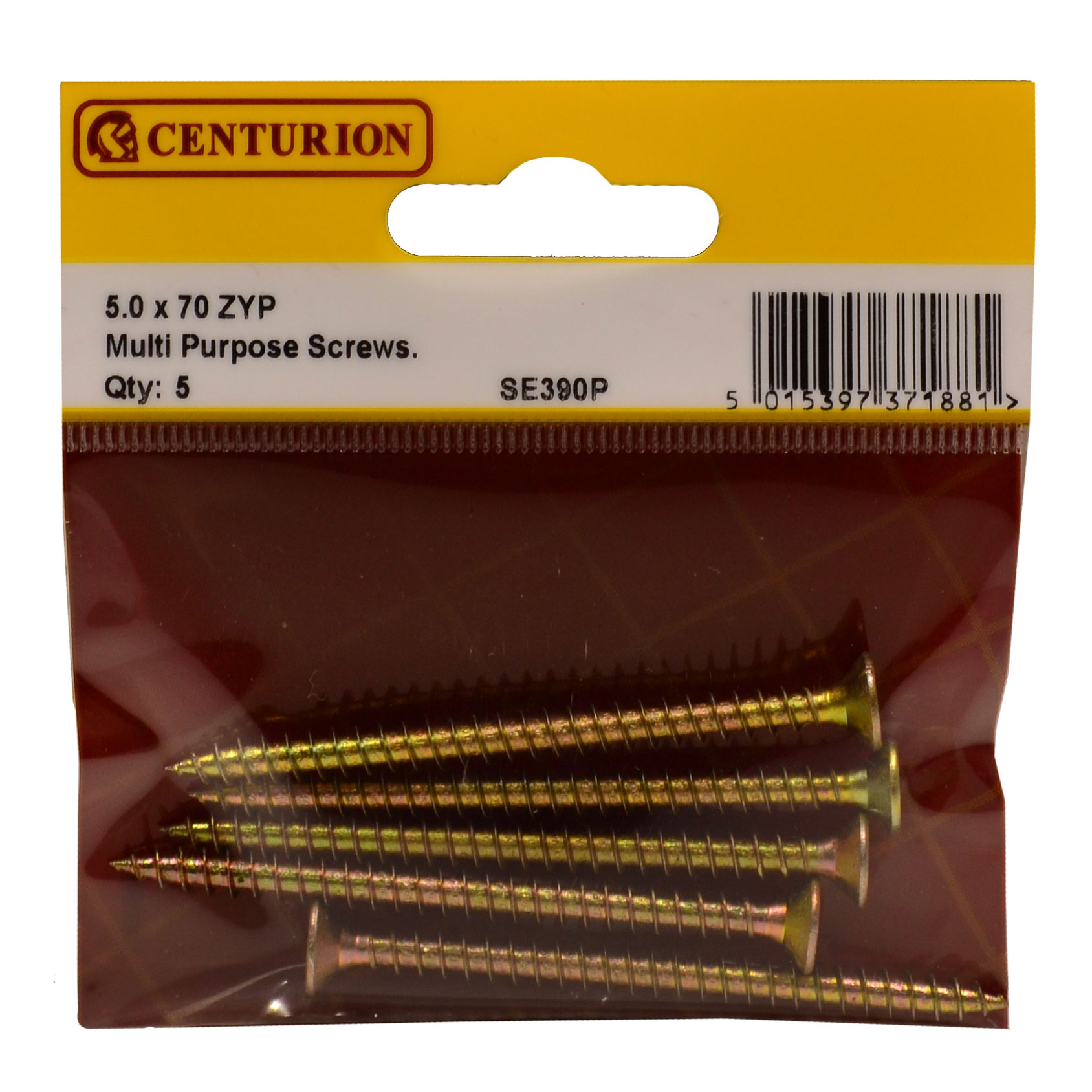 Centurion - Multi Purpose Pozi Countersunk Screws, 5 x 70mm, Zinc ...