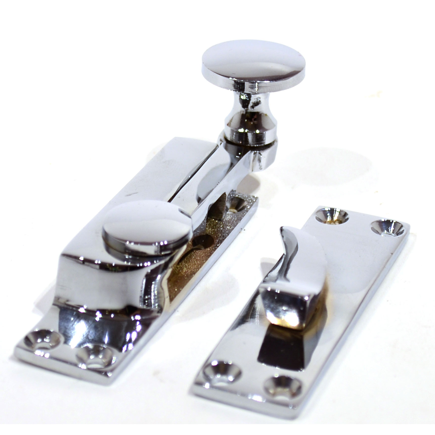 Centurion - Solid Brass Quadrant Sash Fastener, Polished Brass, 60mm