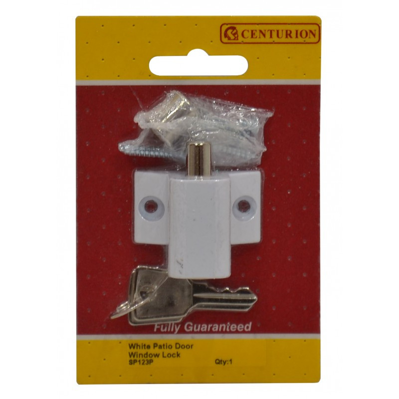 Centurion - Window and Patio Lock, White, 45mm x 35mm