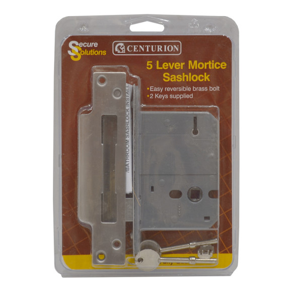 Centurion - 5 Lever Mortice Sashlocks, Zinc Plated, 75mm