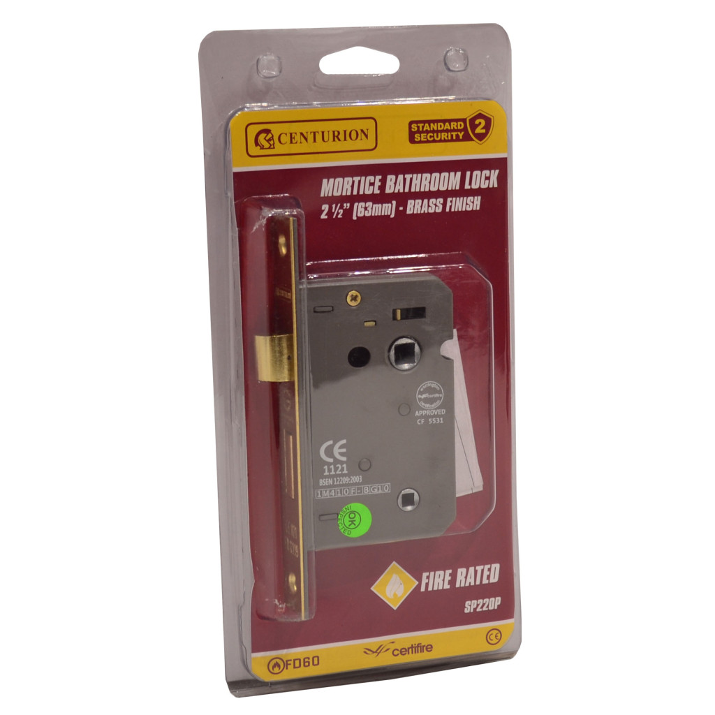 Centurion - Mortice Bathroom Locks, Brassed, 63mm