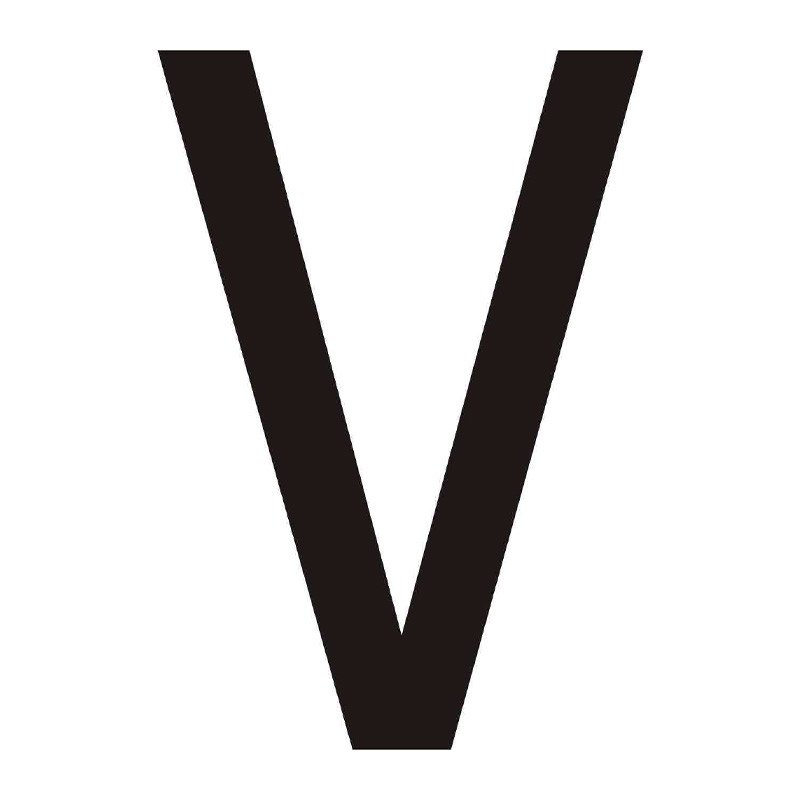 Centurion - 75mm Black Vinyl - Character 'V' (Pack of 10)