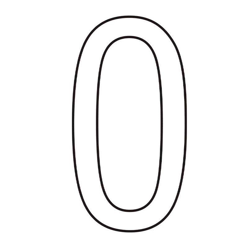 Centurion - 75mm White Vinyl, Character '0' (Pack of 10)