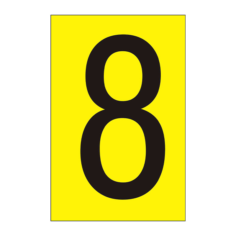 Centurion - 75mm Yellow Vinyl, Character '8' (Pack of 10)
