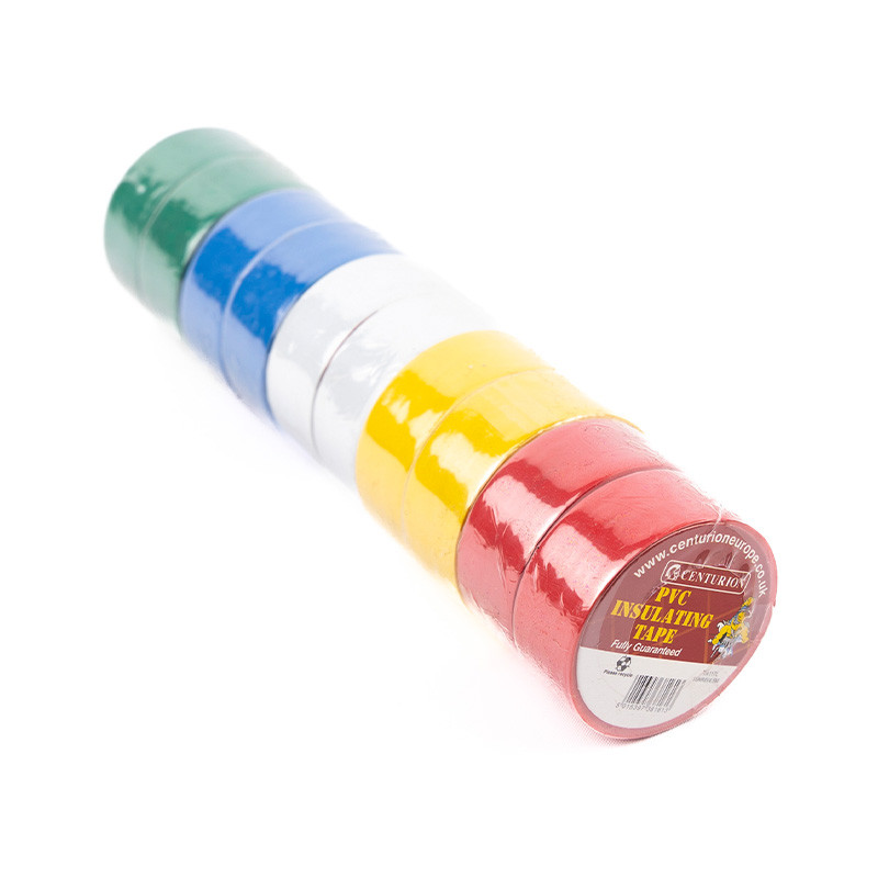 Centurion - Insulating PVC Tape, Assorted Colours, 19mm x 4.5m