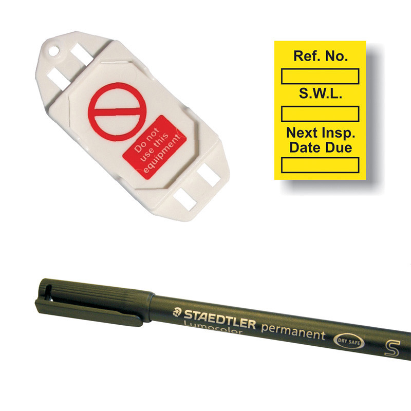 Centurion - 'Safe Working Load' Mini Tag Insert Kit, Yellow